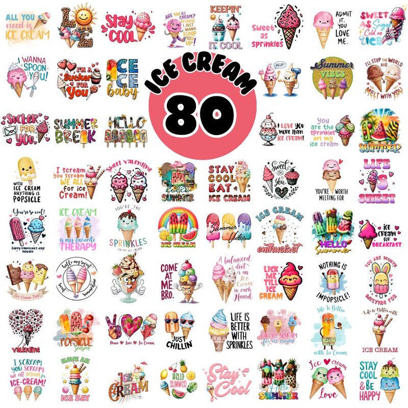 Funny Ice Cream Stickers - Etsy
