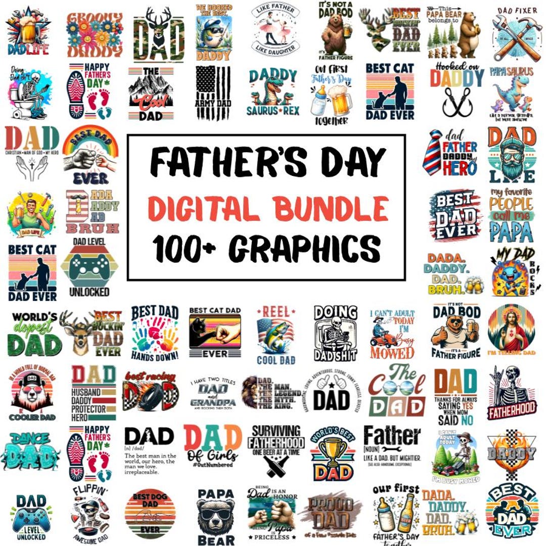 Fathers Png Bundle, Dad Cliparts, Fathers Day, Funny Dad, Dad Gift ...