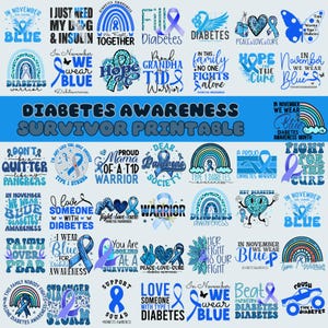 Diabetes Awareness Bundle Png, Blue Ribbon Png, Diabetes Warior ...