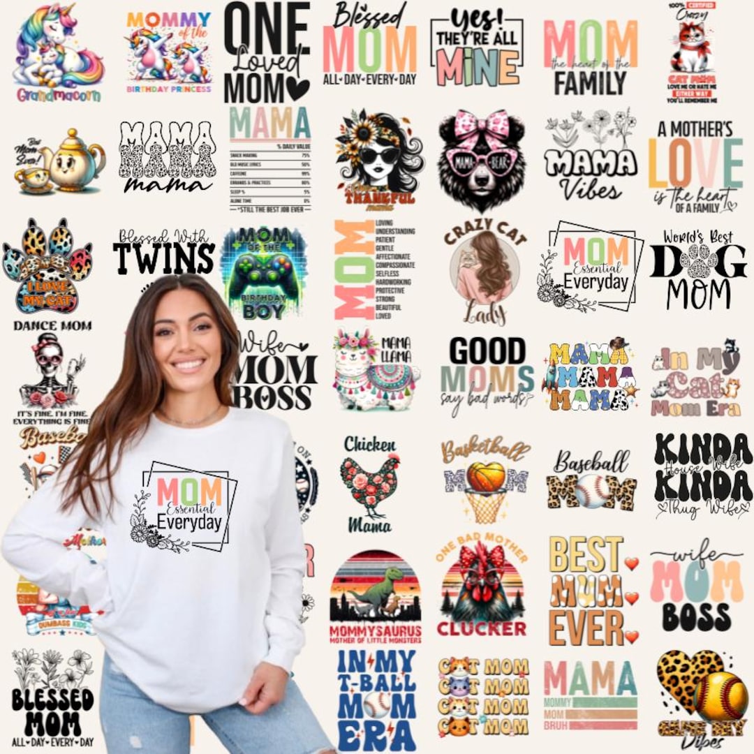 Funny Mom Graphics, Mom's Day, Digital Bundle, Funny Quotes, Mom Shirt ...