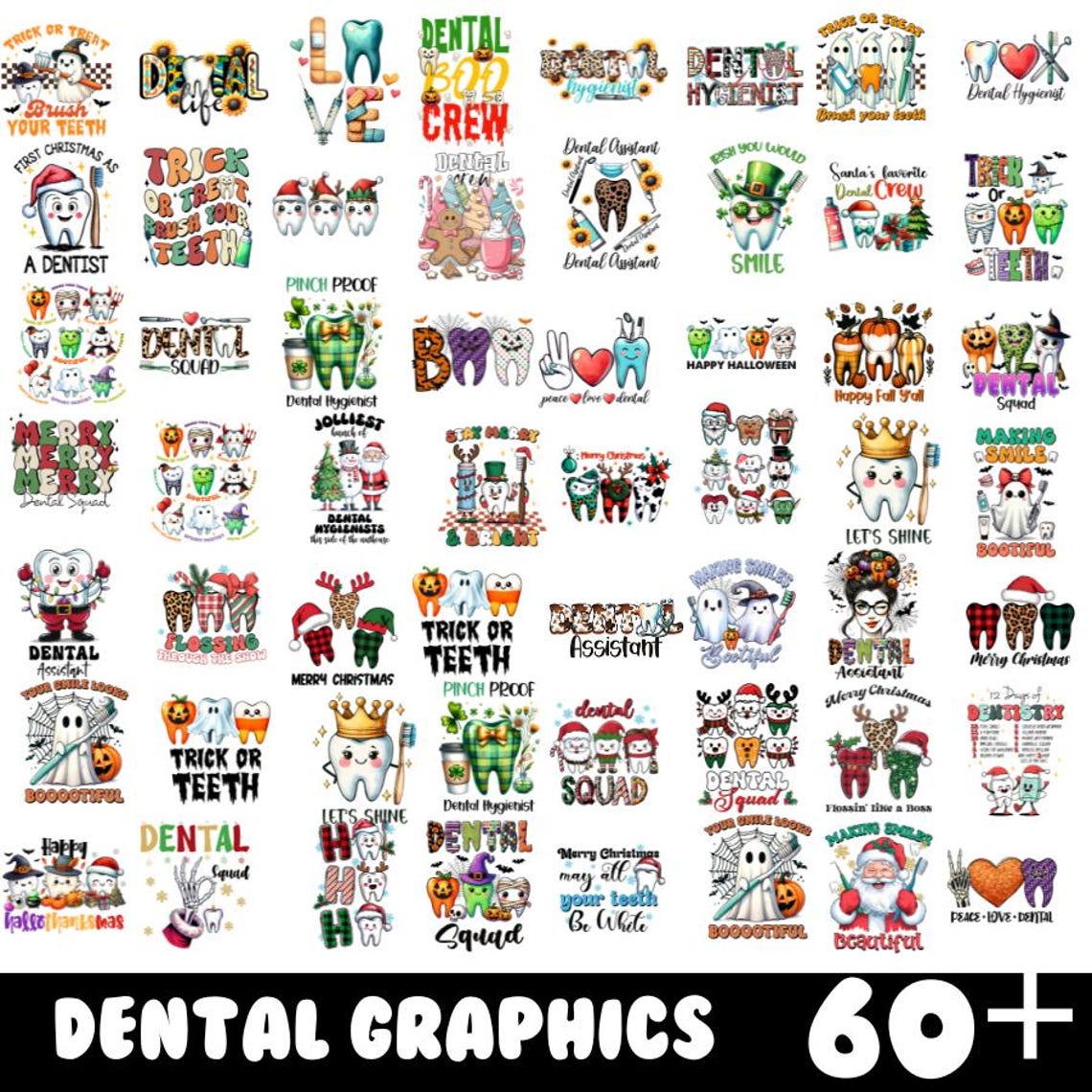 Dental Png Bundle, Dentist Graphics, Dental Squad, Funny Printable ...
