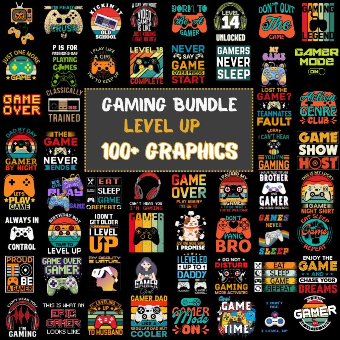 Retro Gaming Png Bundle, Gamer Graphics, Gaming Addicted, Video Game ...