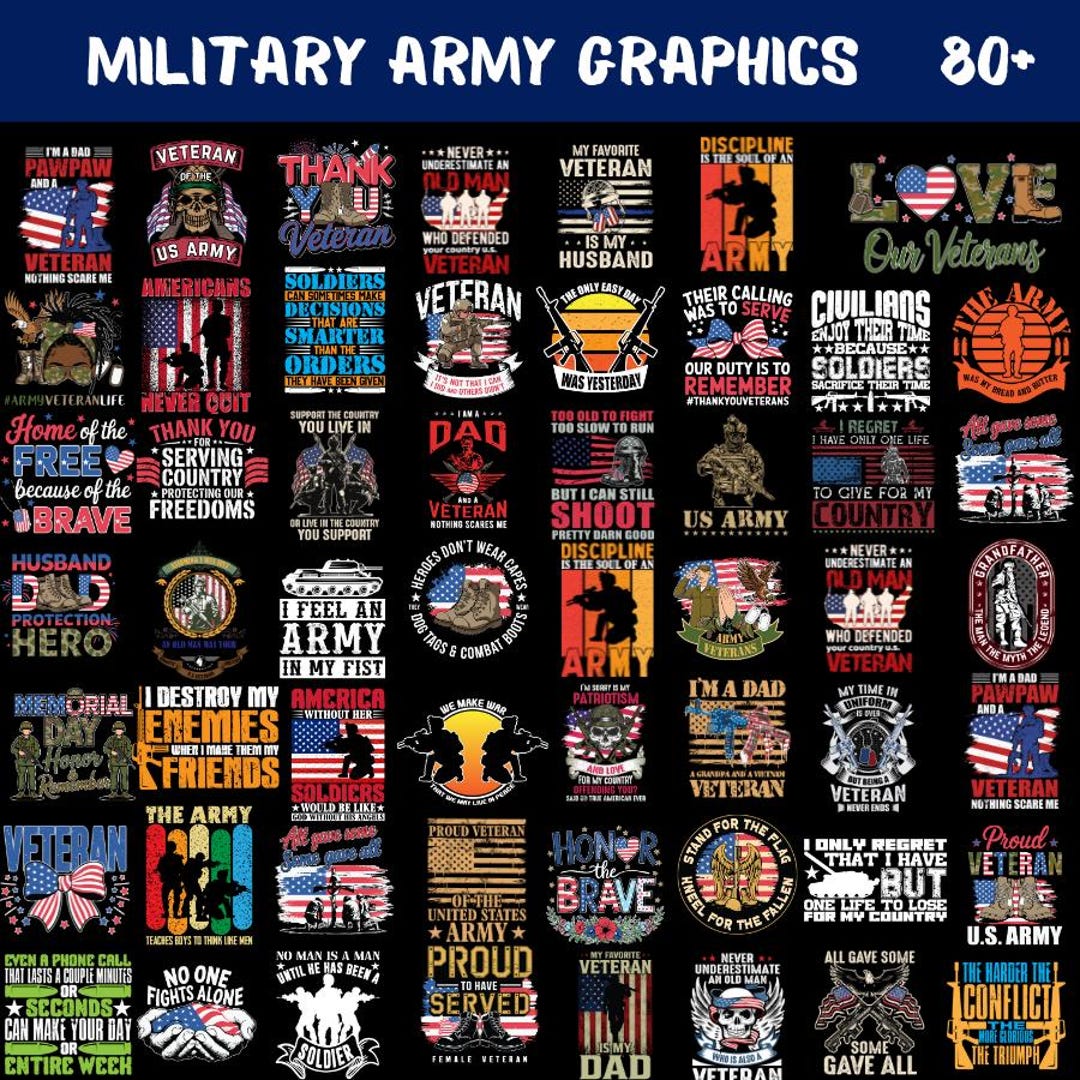 Military Png Bundle, Army Graphics, Veteran Shirt, USA Military ...
