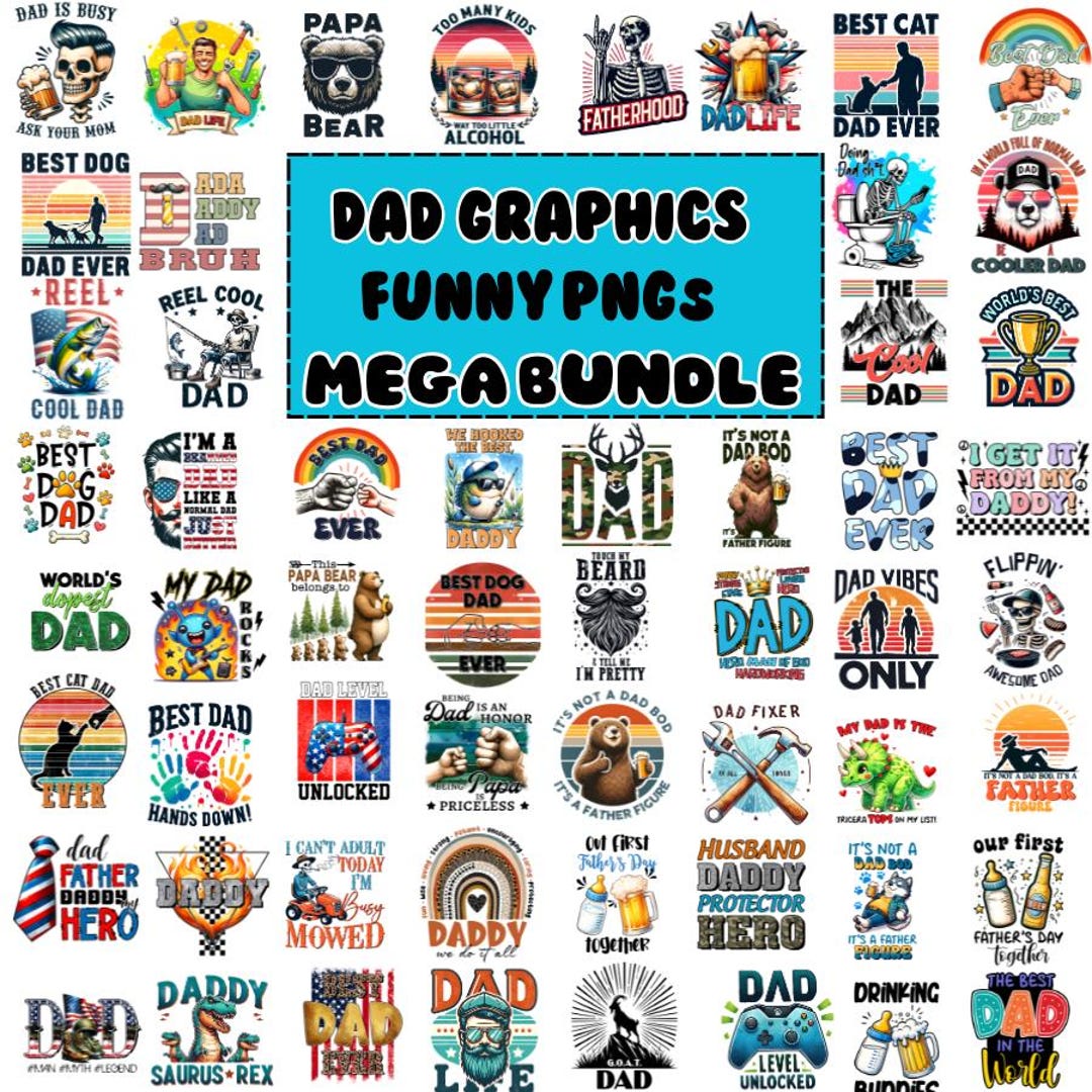 Funny Fathers Day Printable, Best Papa, Png Bundle, Father Graphics ...