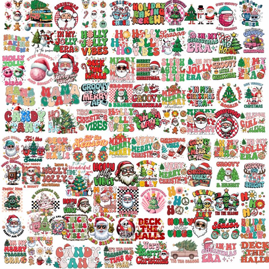 200+ Groovy Christmas Png Bundle, Retro Christmas, Groovy Printable ...