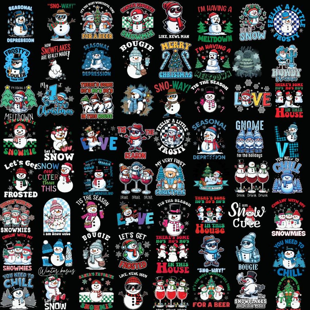 Snowman PNG Clipart Bundle, Christmas Designs (digital Download) - Etsy