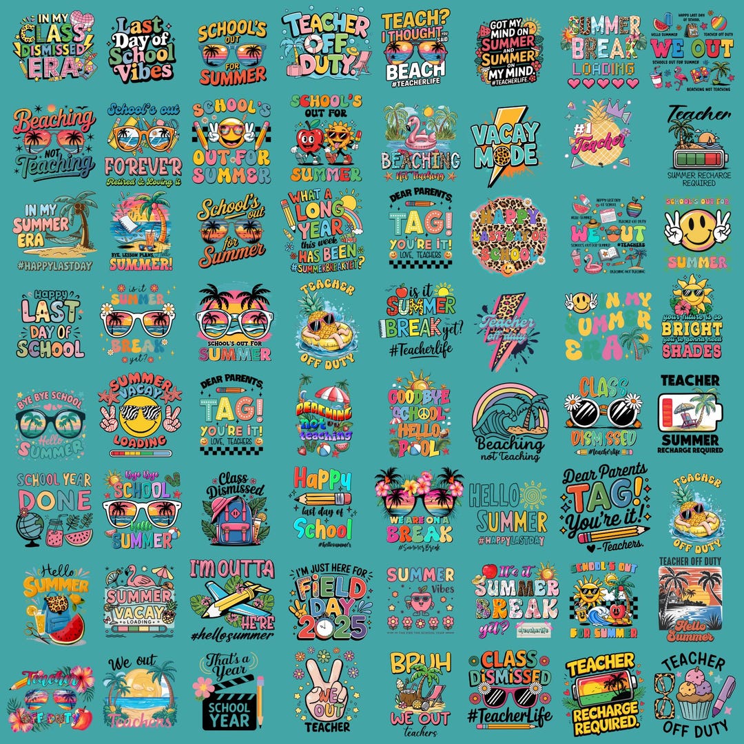 Summer School Bundle, Out for Summer, Teacher Png, Travel Cliparts ...