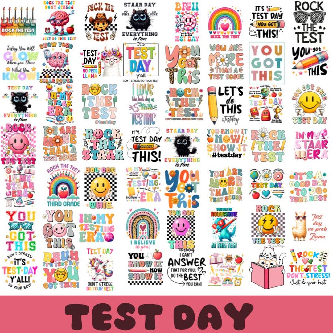 Teacher Testing Day Cliparts, Test Day Png, Digital Bundle, Teacher ...