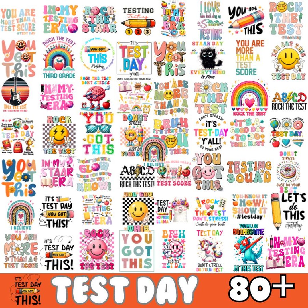 Test Day Png, Teacher Bundle, Teacher Shirt, Rock the Day, Testing Day ...