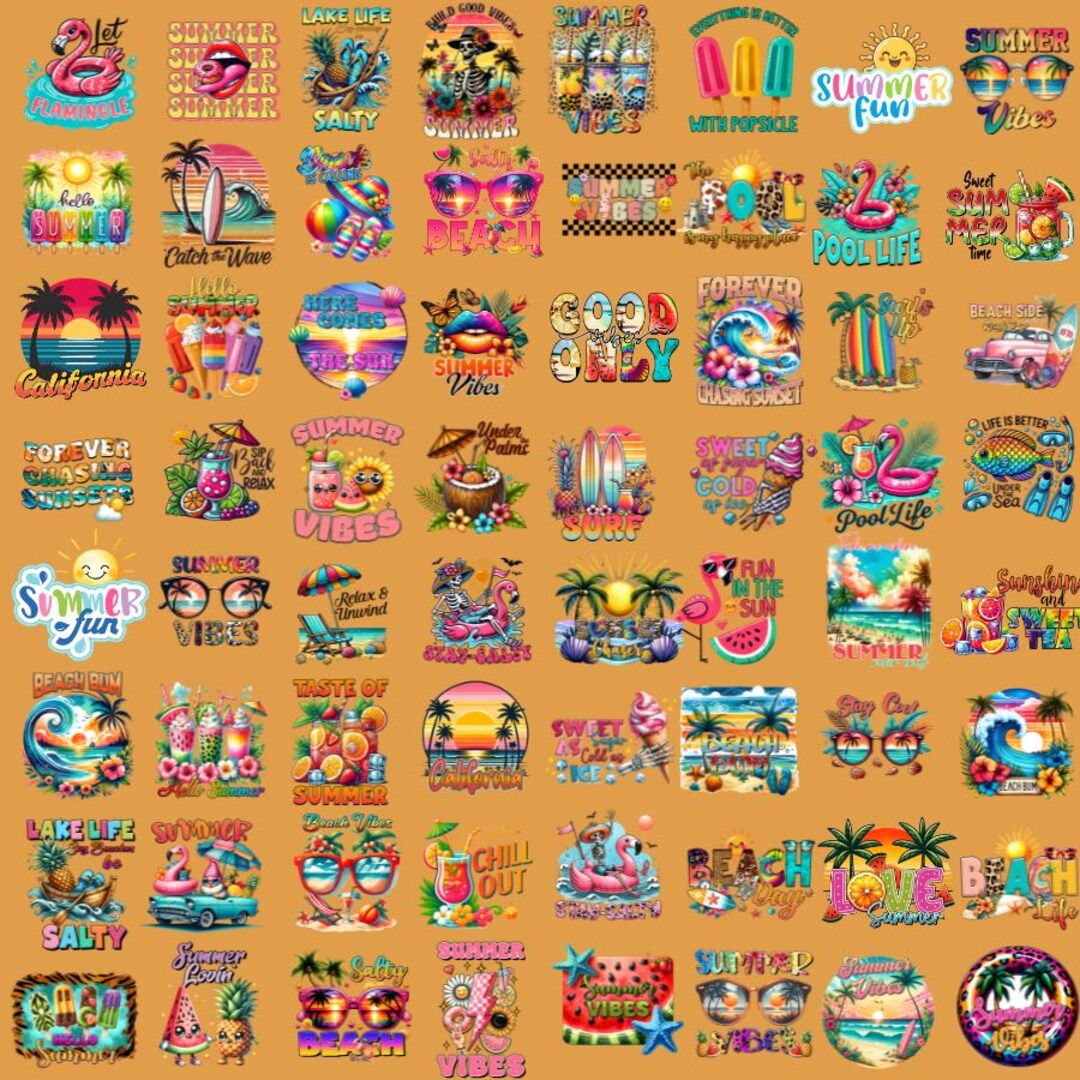 Digital Summer Cliparts, Summer Vibe, Summer Png, Sand and Salt, Beach ...