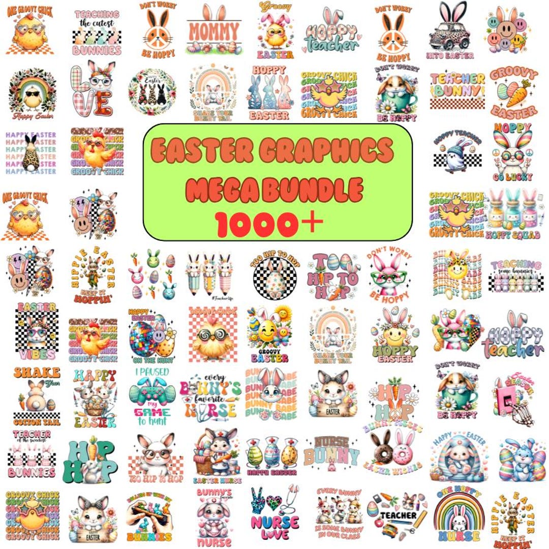 1000+ Easter Printable, Mega Bundle, Easter Png, Easter Egg, Spring ...