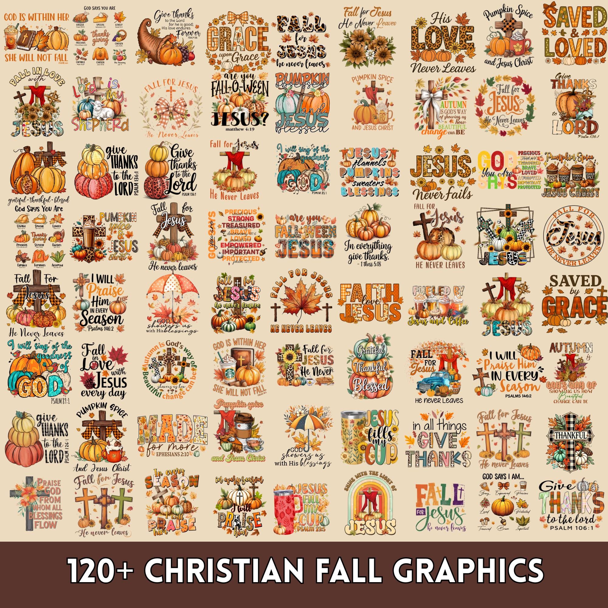 Floral Christian Fall Bundle, Coquette Fall, Religious Png, Faith ...
