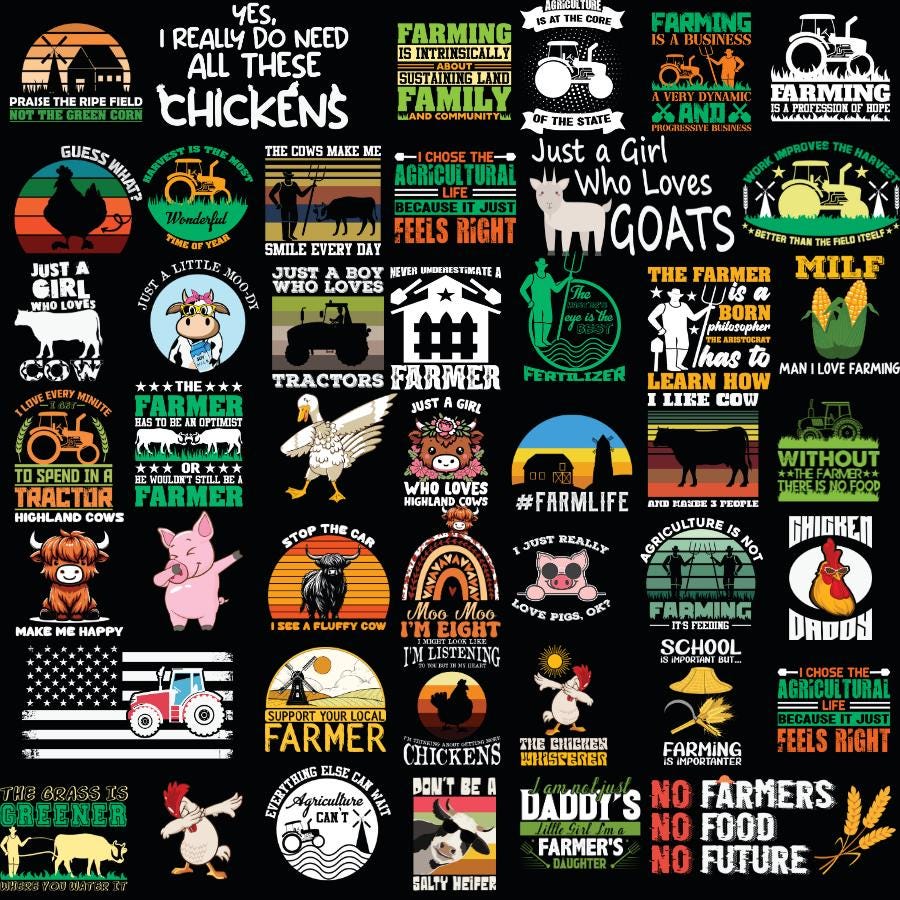 Farmer Printable Bundle, Farm Png, Png Bundle, Cute Animals, Farm ...