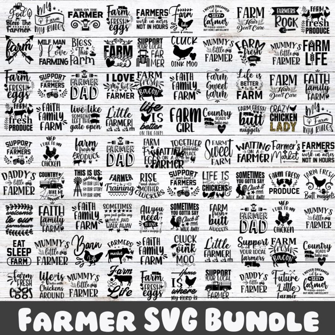 Farmer SVG Designs, Farmhouse Png, Farm Quotes, Farmer Wife, Farming ...