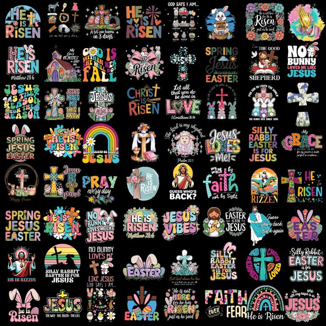Christian Easter Png Bundle, Easter Cliparts, Happy Easter, Jesus Bible ...