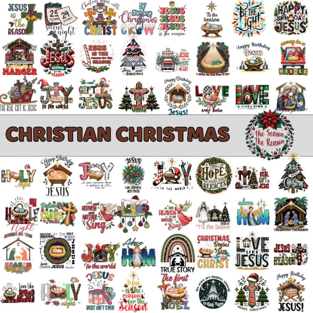 Christian Christmas Printable File, Christian Png, Christmas Bundle ...