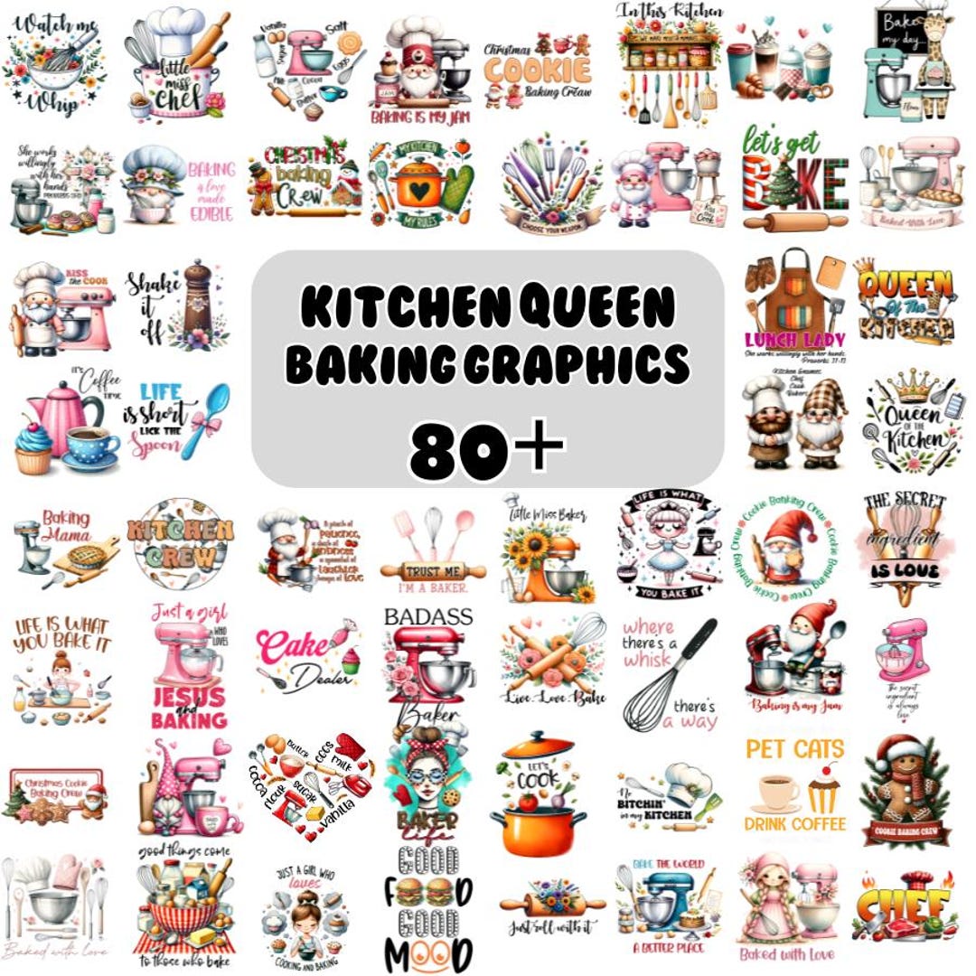Kitchen Queen Png, Baking Bundle, Baker Lover, Cook Printable, Kitchen ...