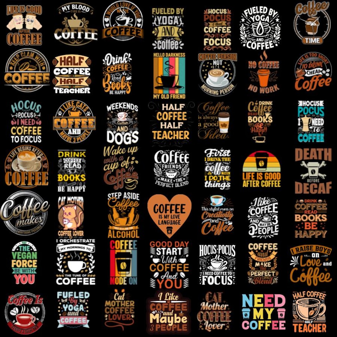 Coffee Quotes Png, Coffee Bundle, Digital File, Coffee Lover, Coffee ...