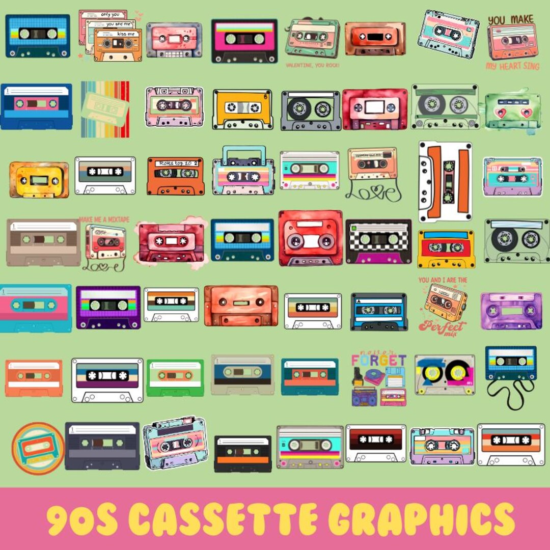 90s Cassette Png, Retro Bundle, Mixtape Desgins, We Love 90s, 90s Music ...