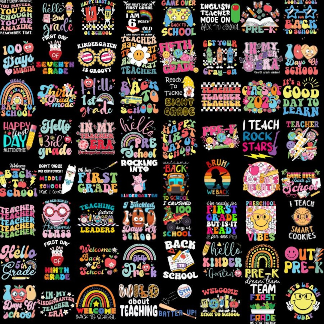 Back to School Bundle Cliparts, School Png, Teacher Gift, First Day ...