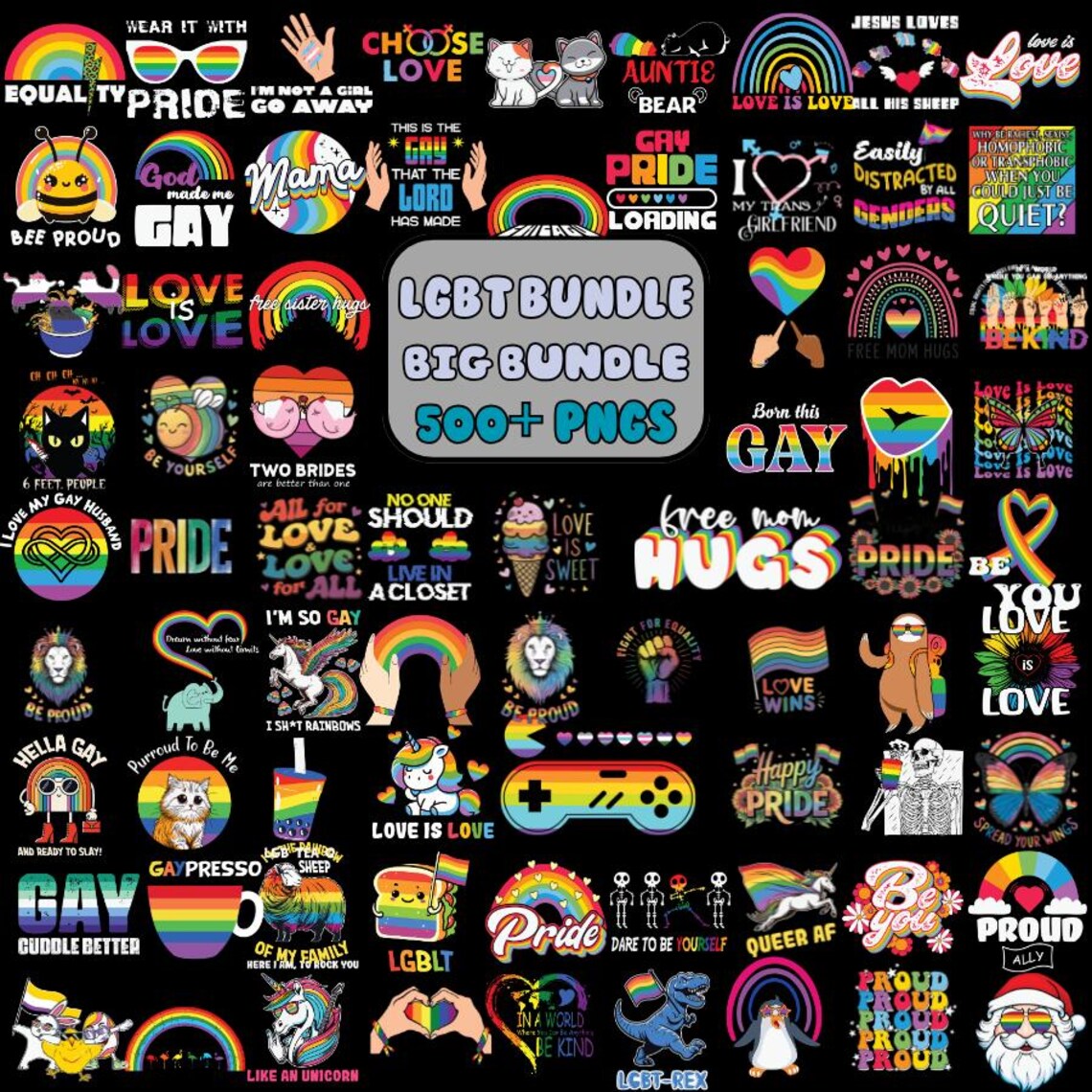 500+ LGBT Png Bundle, Pride Designs, Gay Festival, Proud Mom, Rainbow ...