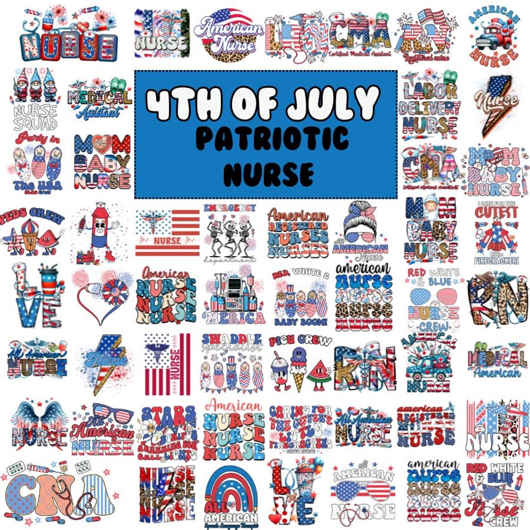 Patriotic Nurse Printable, 4th of July Png, Independence Day, Png ...