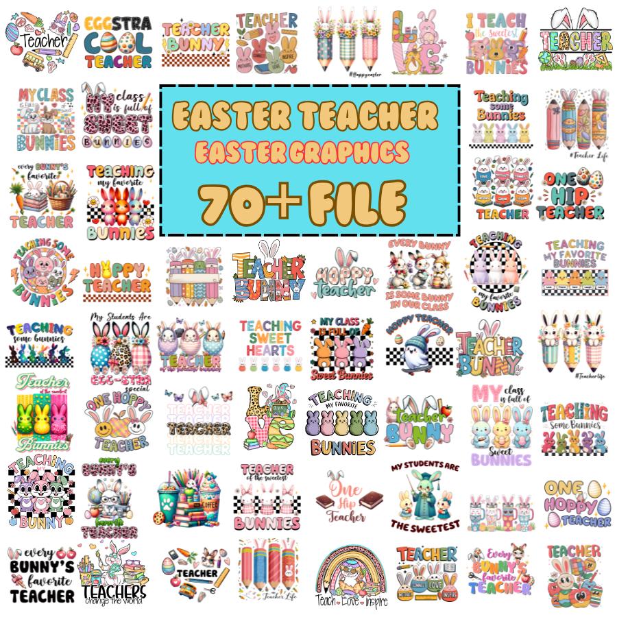 Retro Teacher Easter PNG Bundle, Easter Graphics (digital Download) - Etsy
