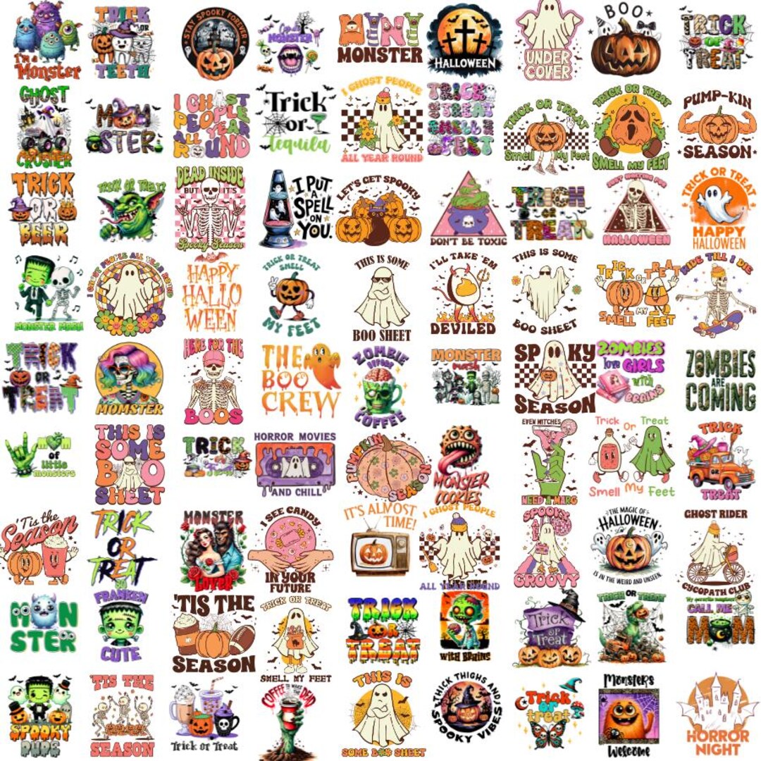 Trendy Halloween Png Bundle, Halloween Monster, Pumpkin Season ...
