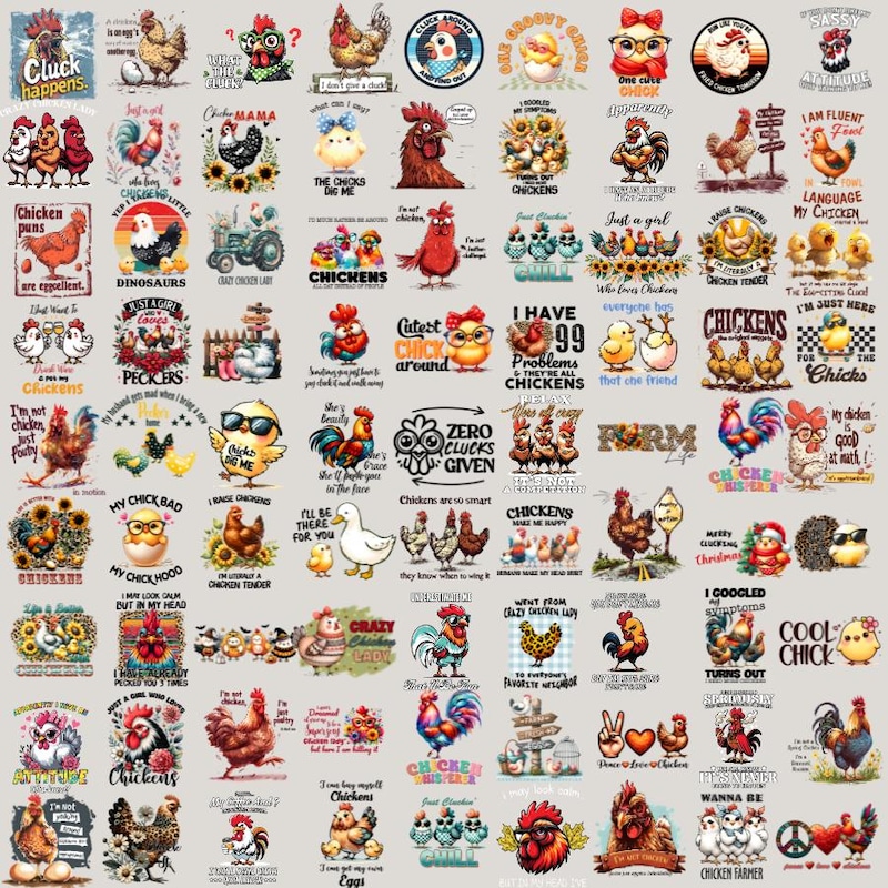 Funny Chicken Stickers - Etsy
