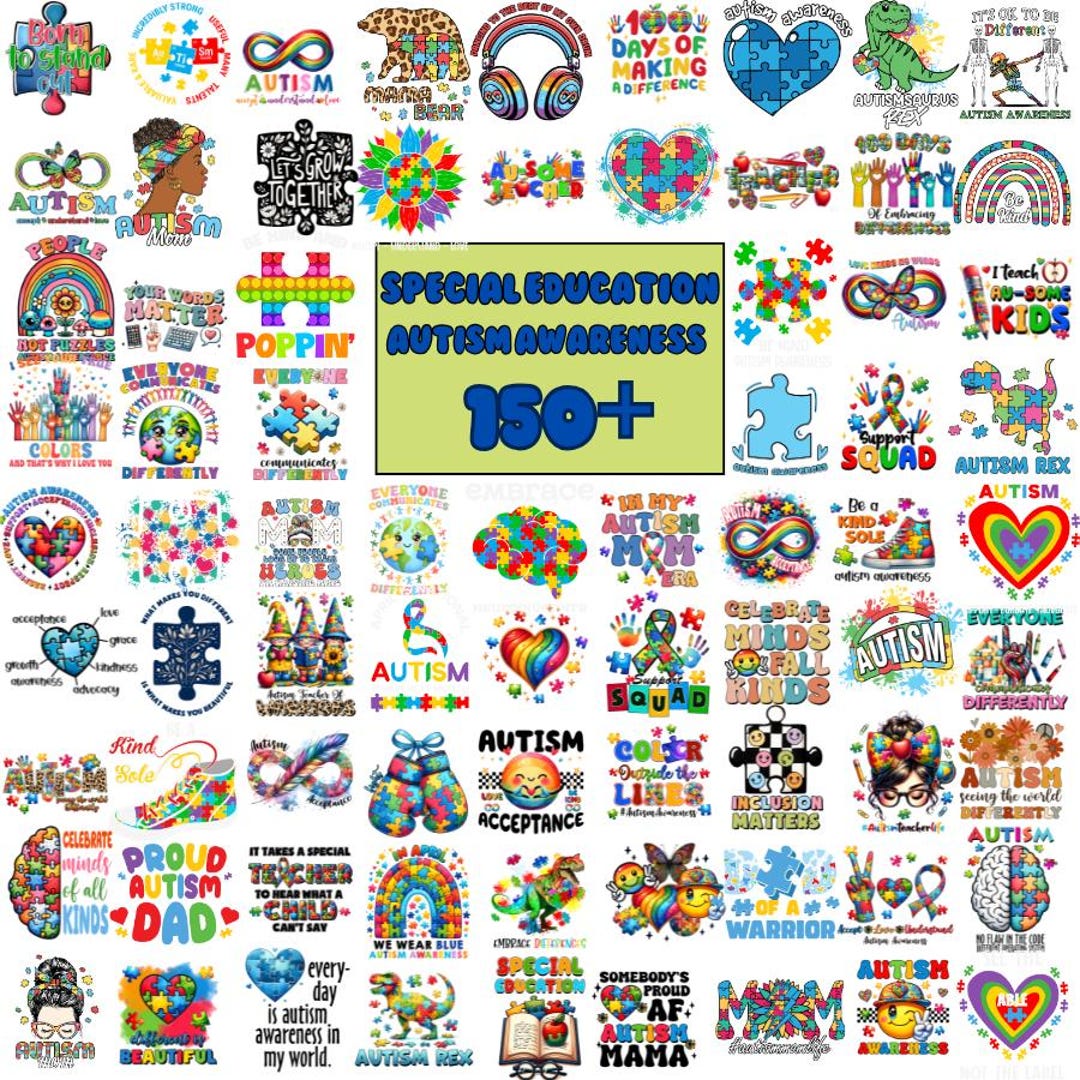 Autism Png Bundle, Autism Awareness, Autism Qute, Puzzle Png, Sindrome ...