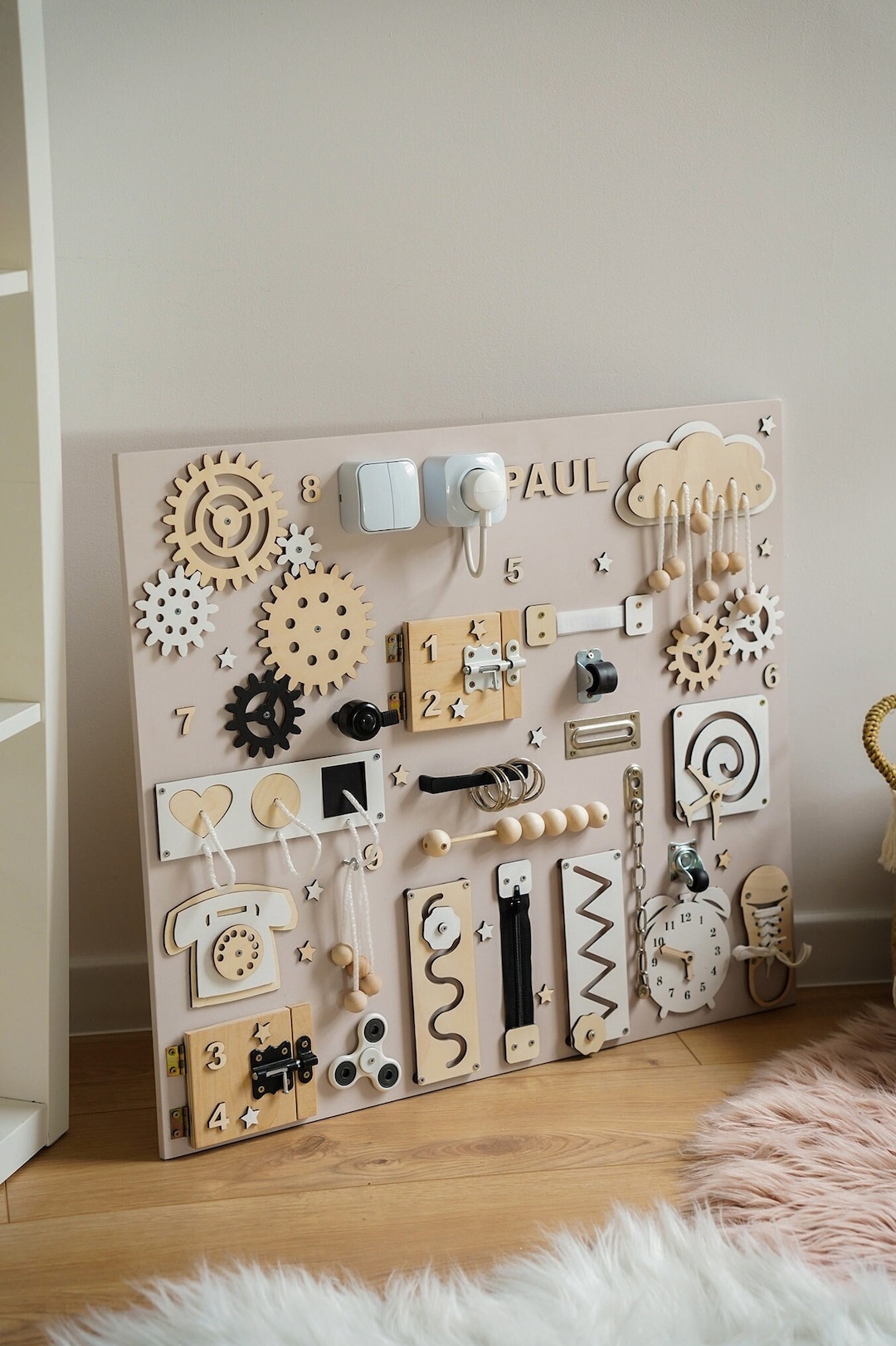 Personalized Busy Board, Activity Board, Gift, Montessori Board, 1st ...