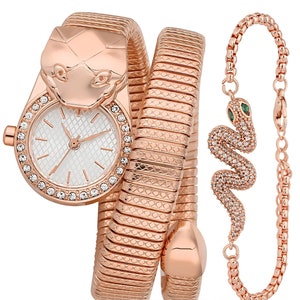 Snake Model Women Wrist Watch With Bracelet: Stylish Elegance With ...
