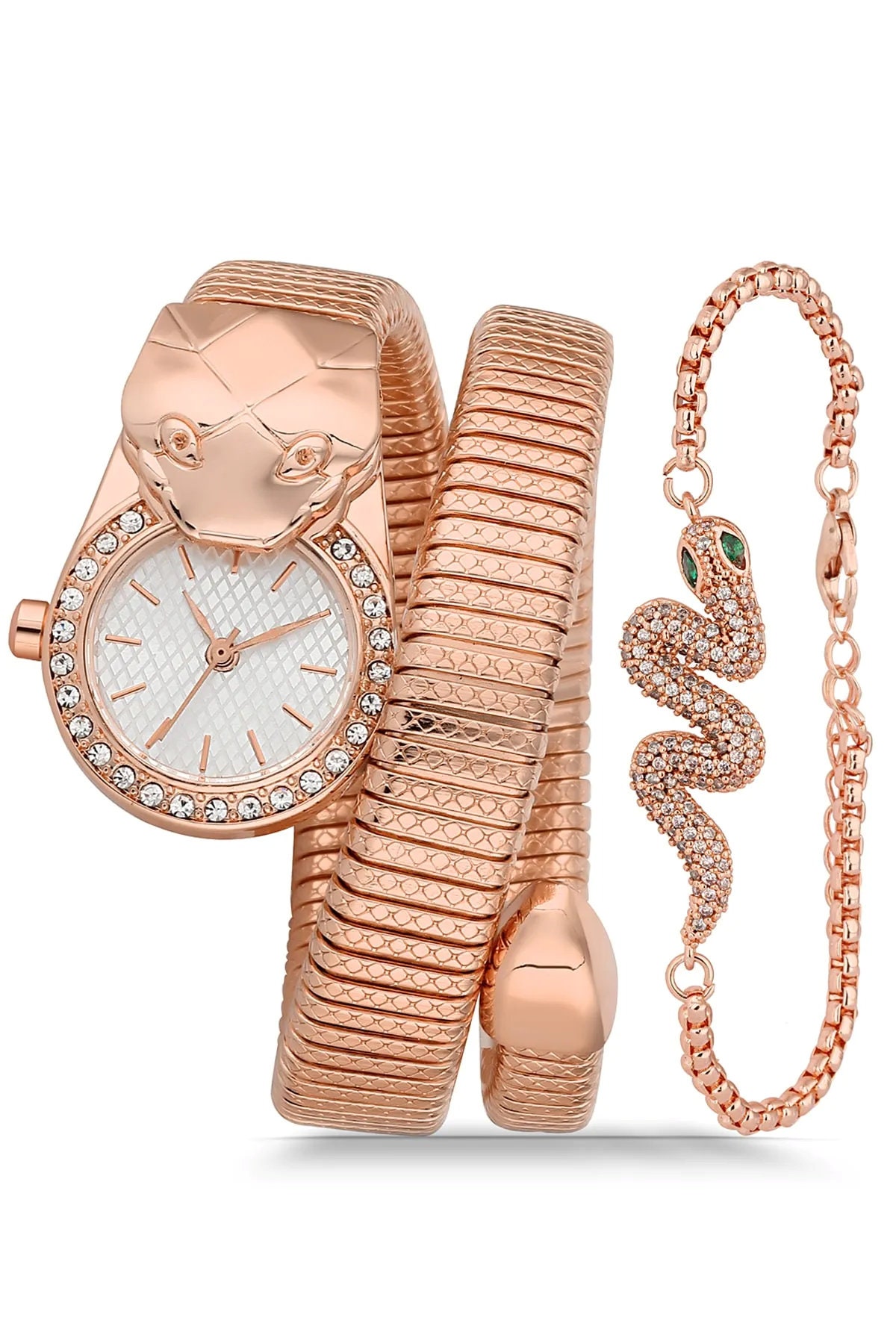 Snake Model Women Wrist Watch With Bracelet: Stylish Elegance With ...