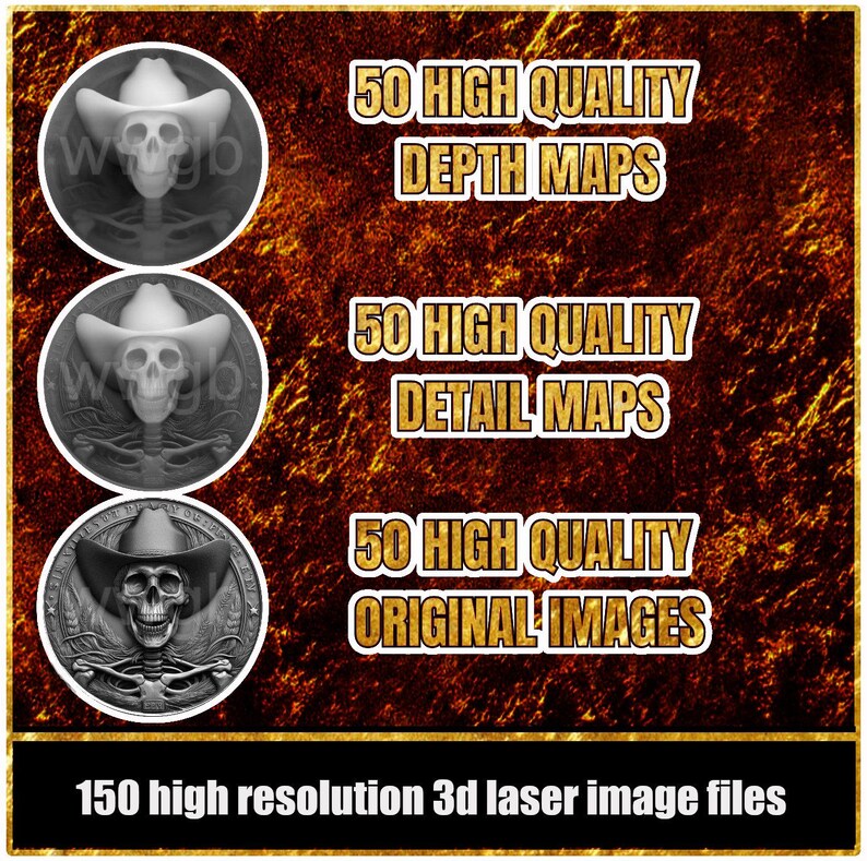 Skulls, Ghouls, Aliens Laser Depth Map Bundle (PNG Files) - Etsy