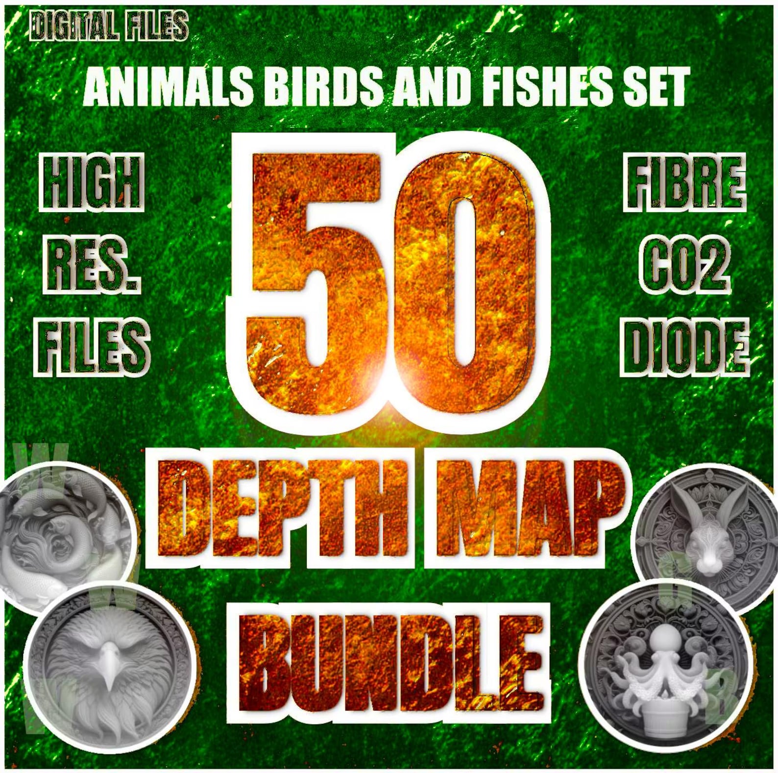 Depth Map Bundle,3d,glowforge,height Maps.glowforge Files,depth Maps ...