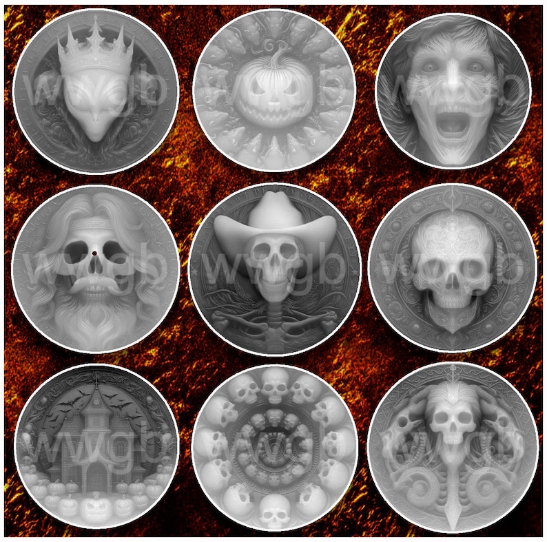 Skulls, Ghouls, Aliens Laser Depth Map Bundle (PNG Files) - Etsy