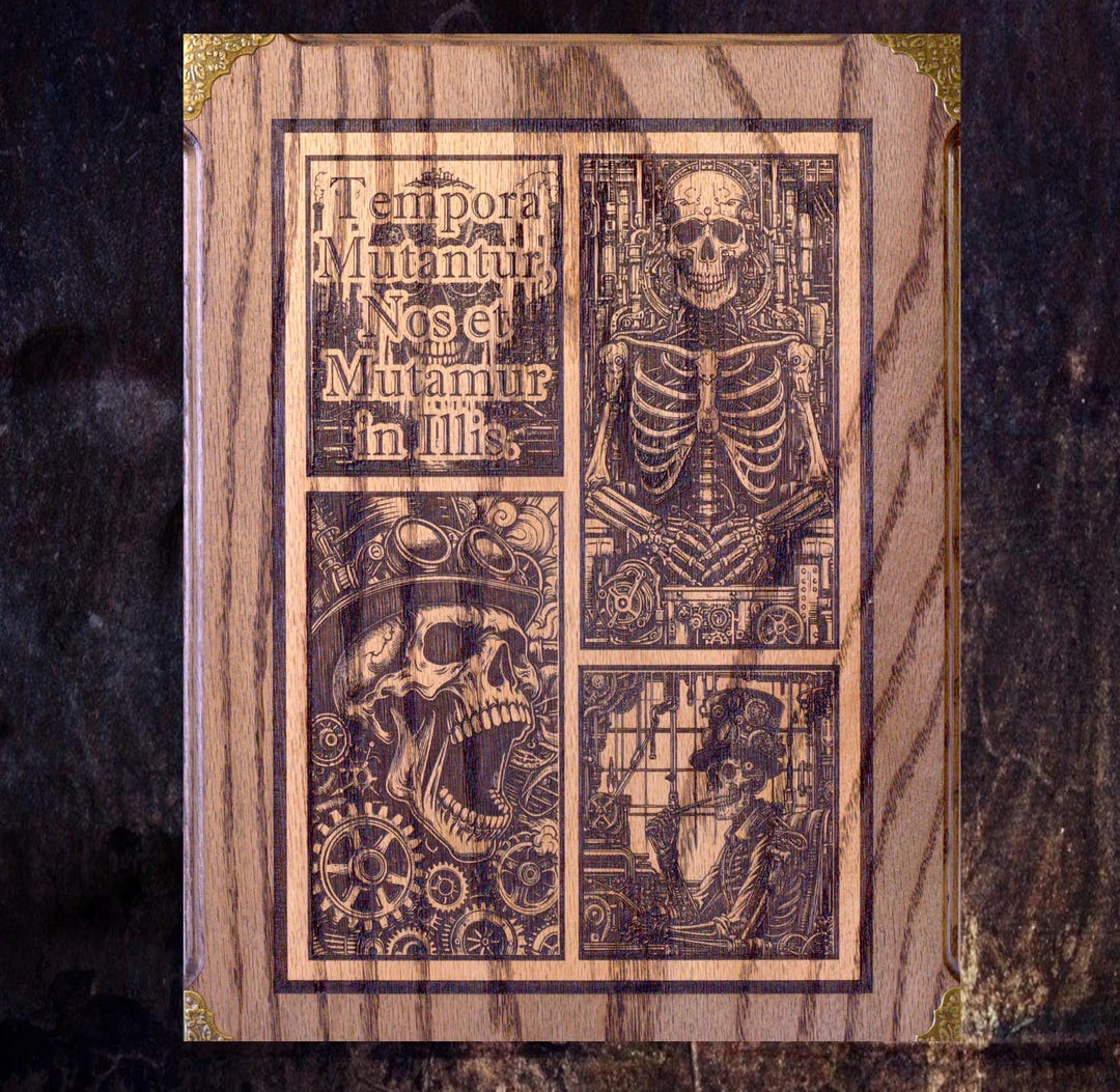 Handmade Steampunk Skeleton Art: Gothic Oak Wall Decor - Etsy