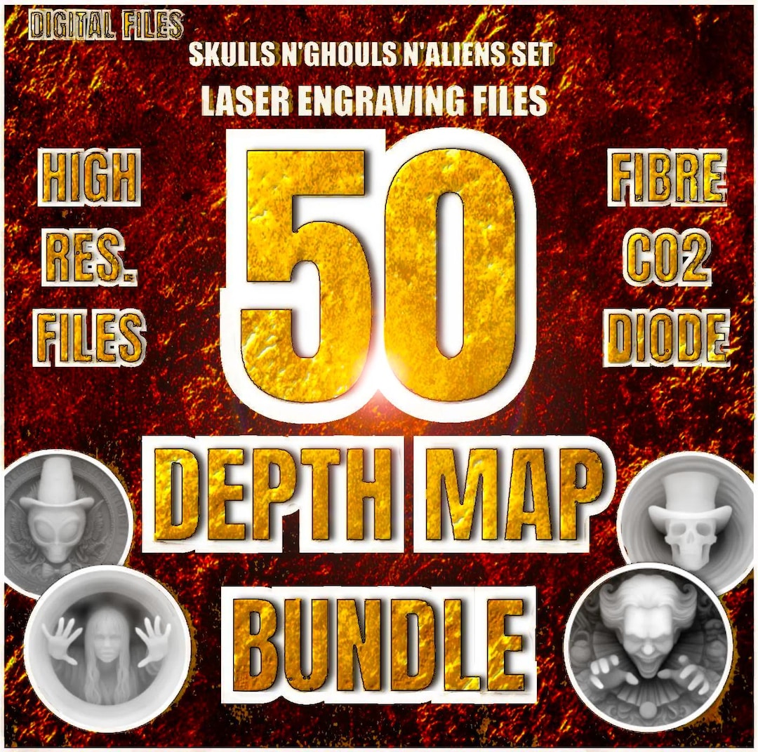 Depth Map Bundle,3d,glowforge,height Maps.glowforge Files,depth Maps ...