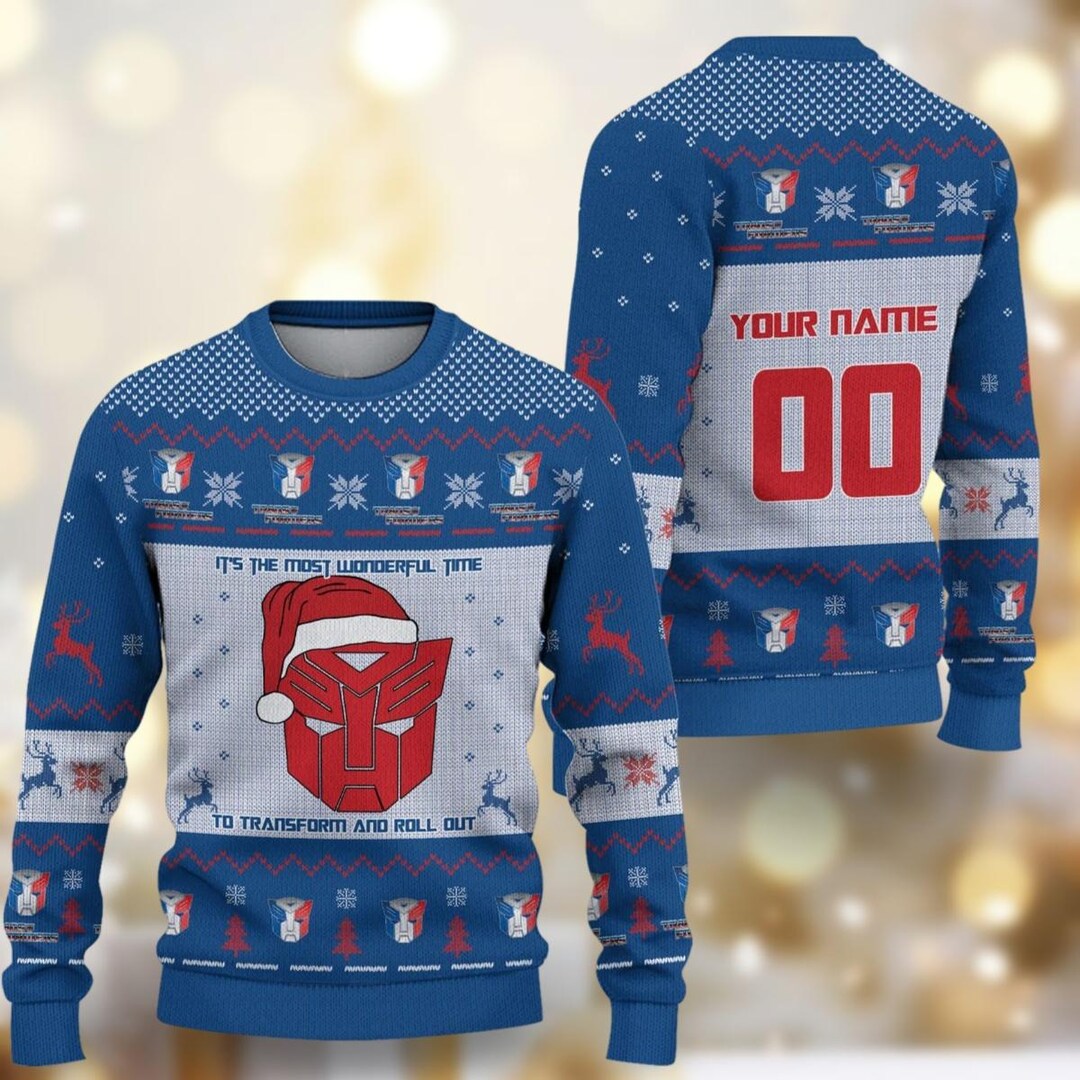Christmas Transformer Ugly Sweater, Optimus Prime Xmas Sweater ...