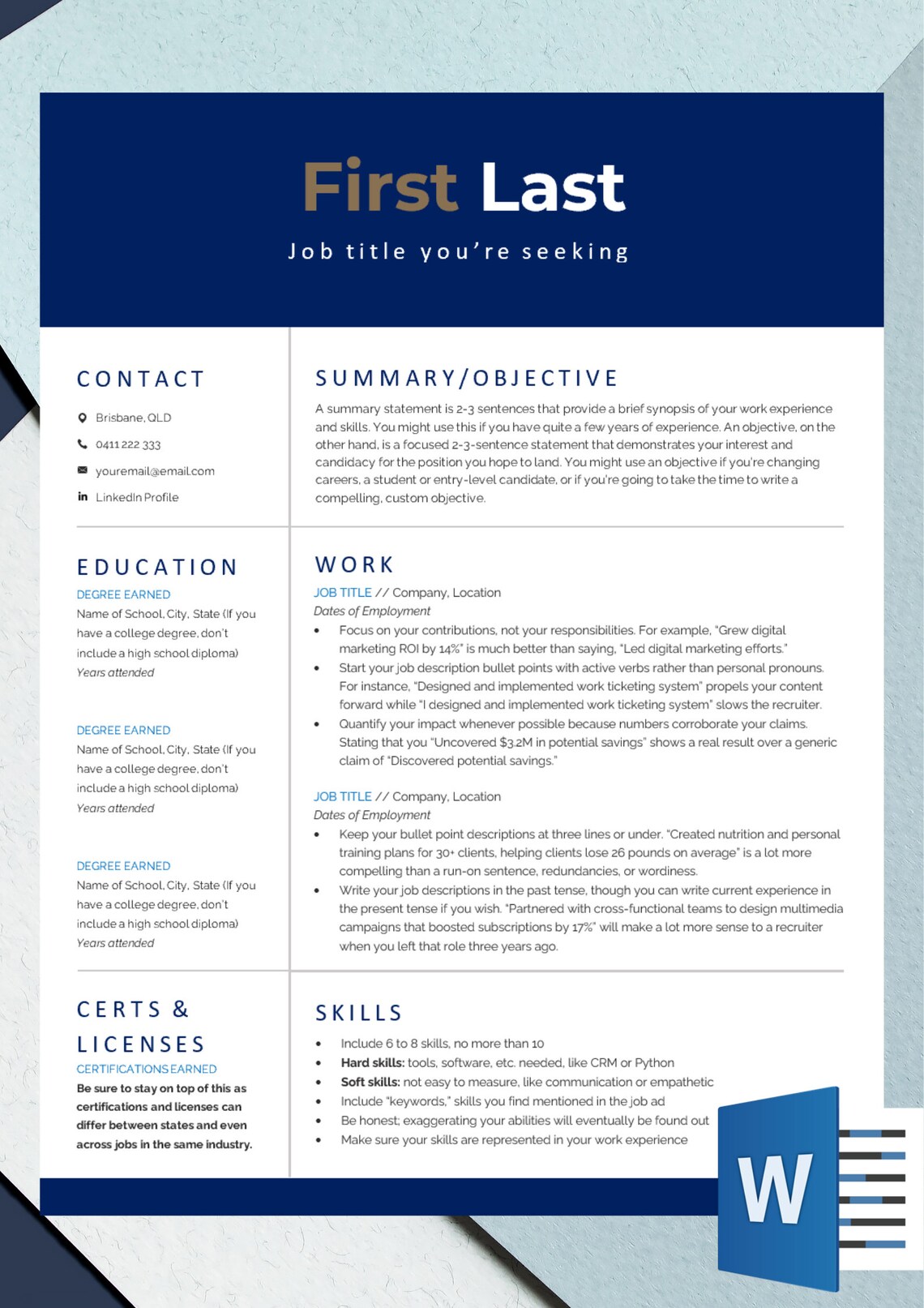 Microsoft Resume Template 2024 - Etsy