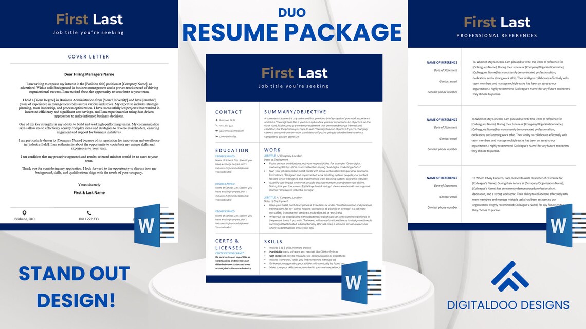 Microsoft Resume Template 2024 - Etsy
