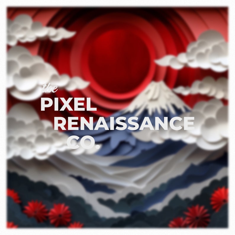 Mount Fiji iPhone Wallpaper, Abstract Japanese Paper Cut Phone Background, Japan Vibrant Lock ...