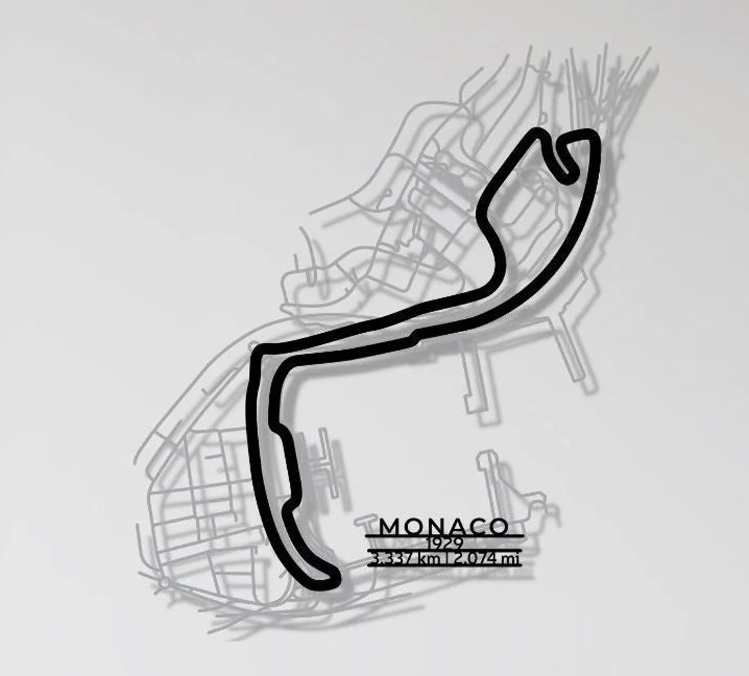 Circuit De Monaco Metal Race Tracks Wall Art , Race Tracks Wall Decor ...