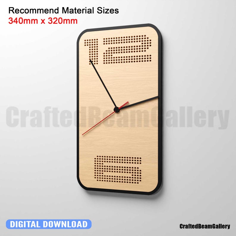 Modern Wall Clock Face CNC Files, Laser Cut Templates (digital Download ...