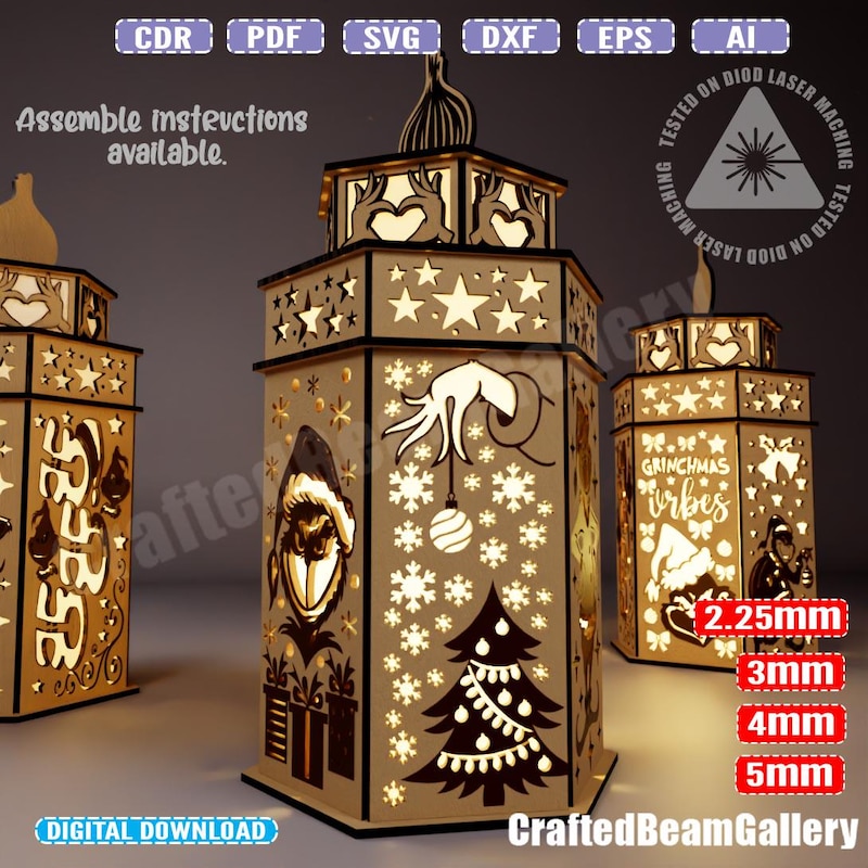 Luminary Christmas Cards - Etsy