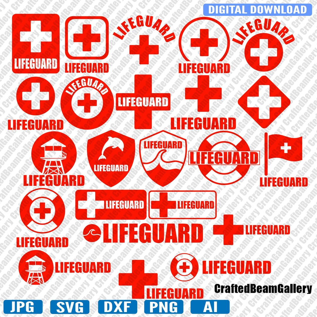 23 Lifeguard Logo Bundle SVG Png JPG DXF Ai | Beach , Shirt Designs for ...