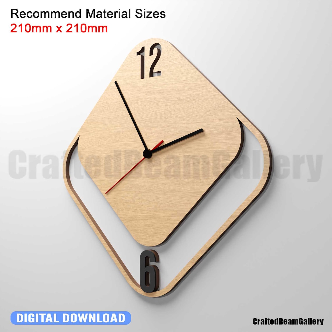 Modern Wall Clock Face CNC Files, Laser Cut Templates (digital Download ...