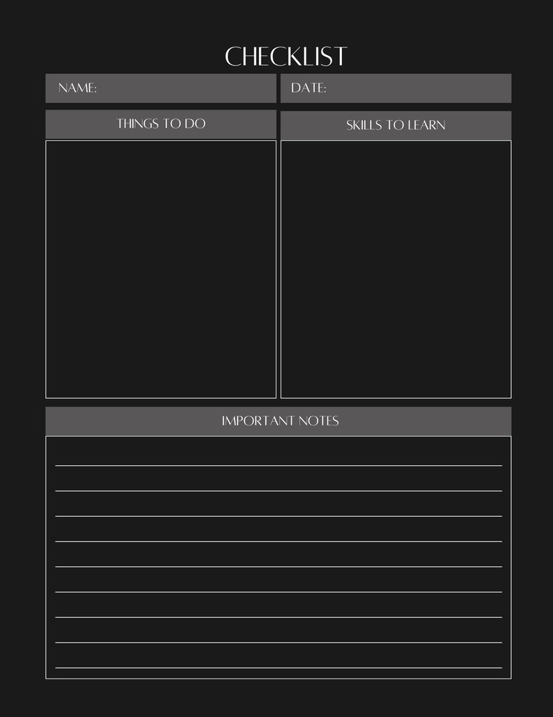 Dark Mode Vision Board Planner - Etsy