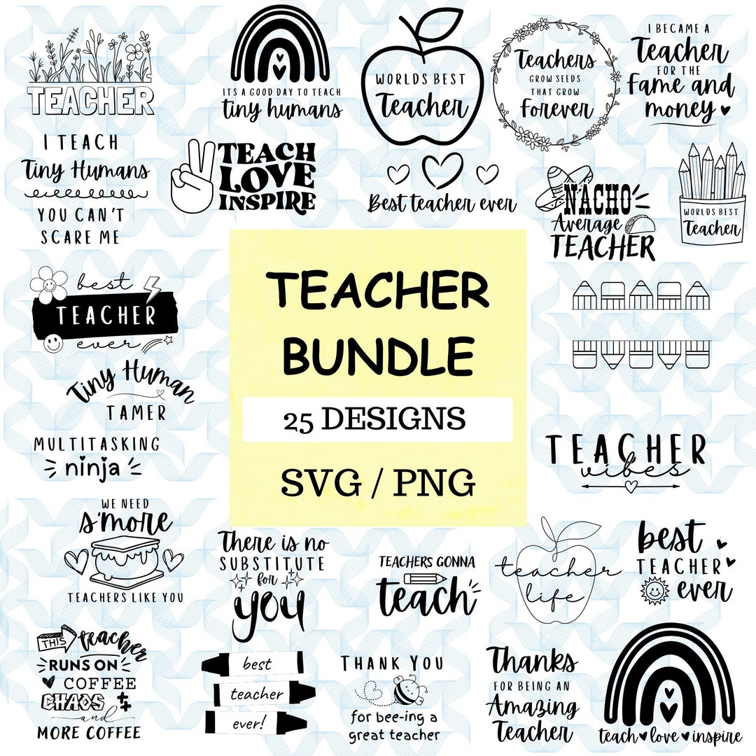 Teacher Svg Bundle, Teacher Quote Bundle, Teacher Svg, School Svg ...