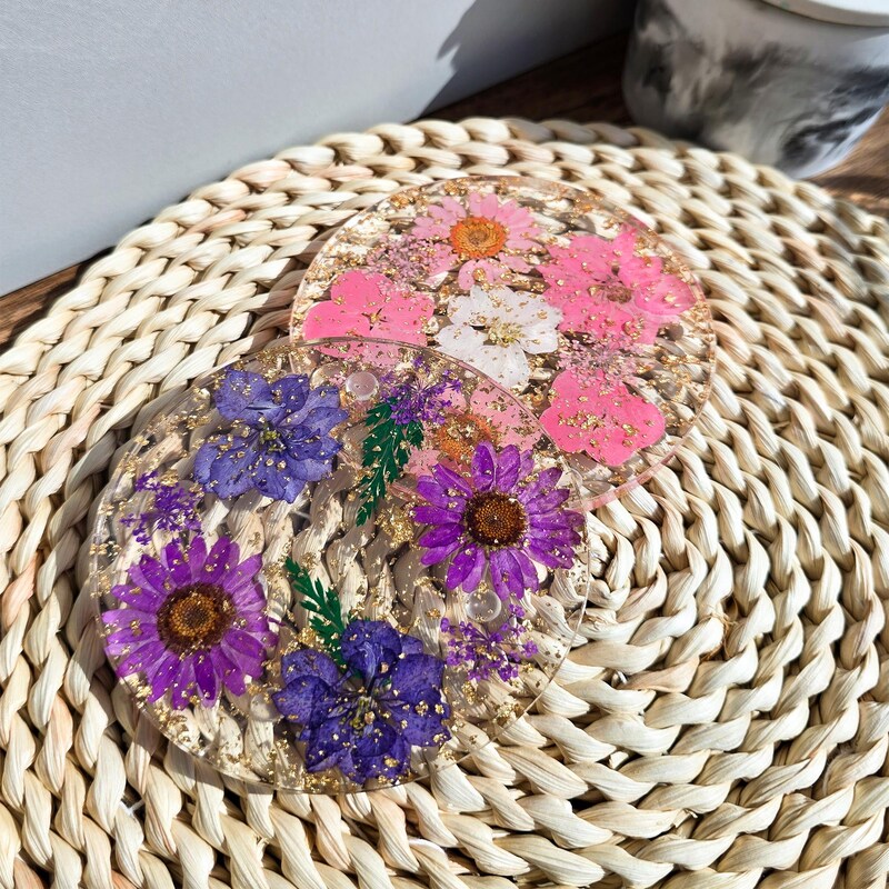 Resin Flower Coaster - Etsy